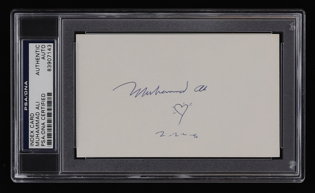 Muhammad Ali Signed Cut Inscribed "2-22-90" With Heart Sketch (PSA ...