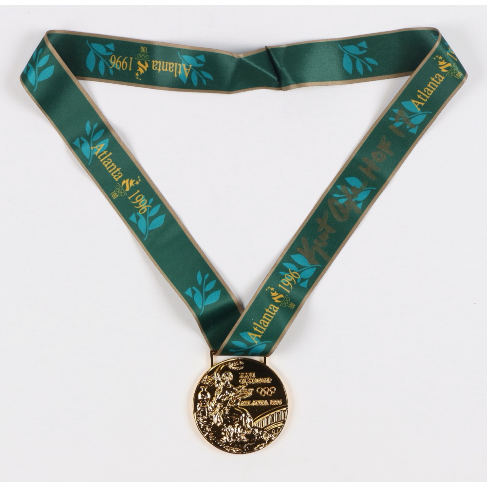Kurt Angle Signed Team USA 1996 Olympics Replica Gold Medal Inscribed ...