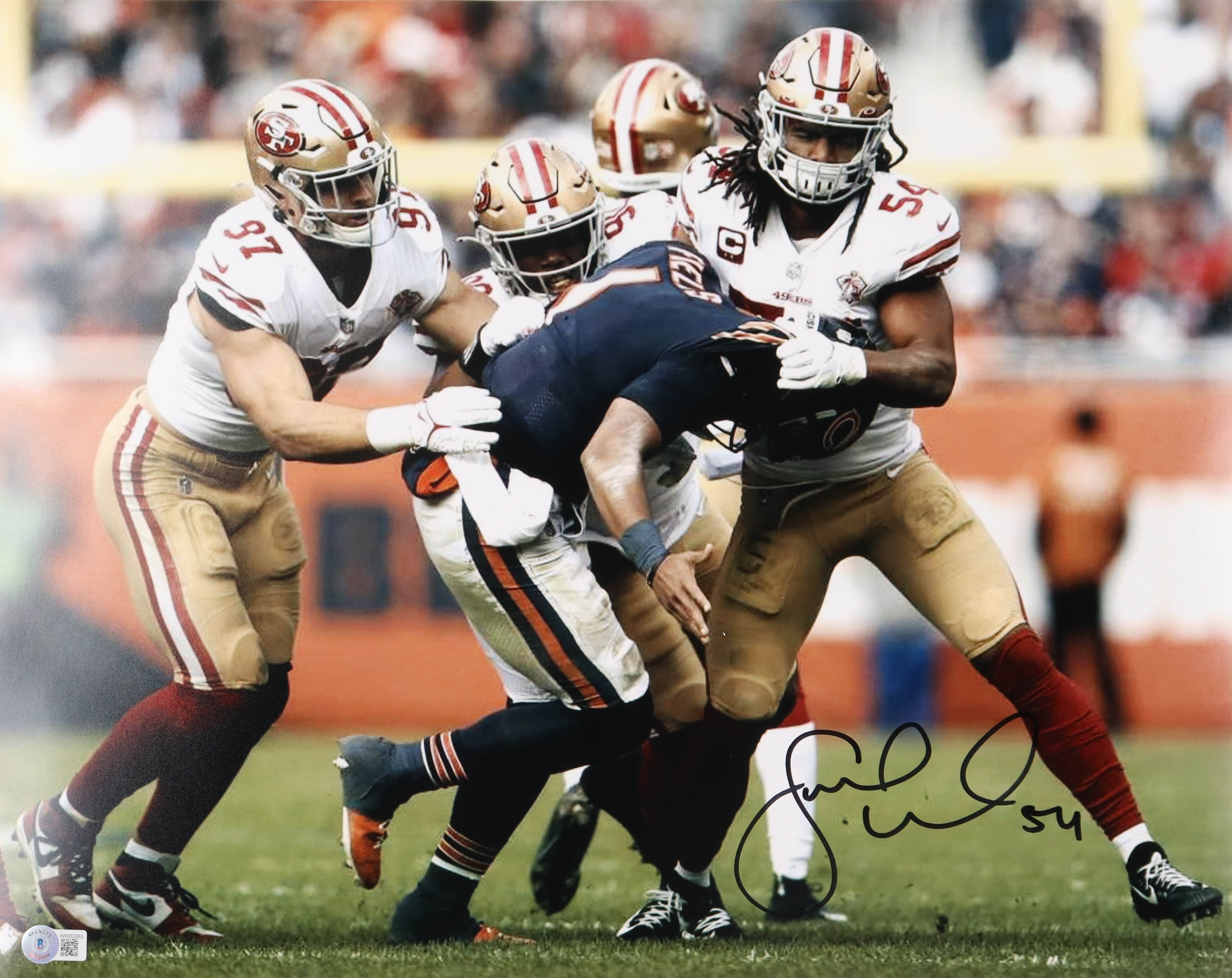 Fred Warner Signed 49ers 16x20 Photo (Beckett) | Pristine Auction