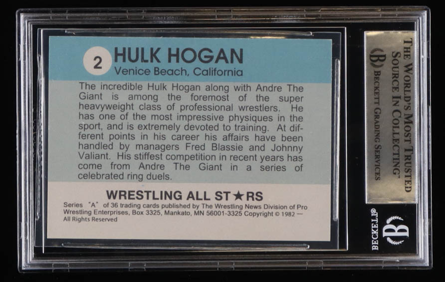 Hulk Hogan Signed Sticker on 1982 Wrestling All Stars Reprint #2 (BGS ...