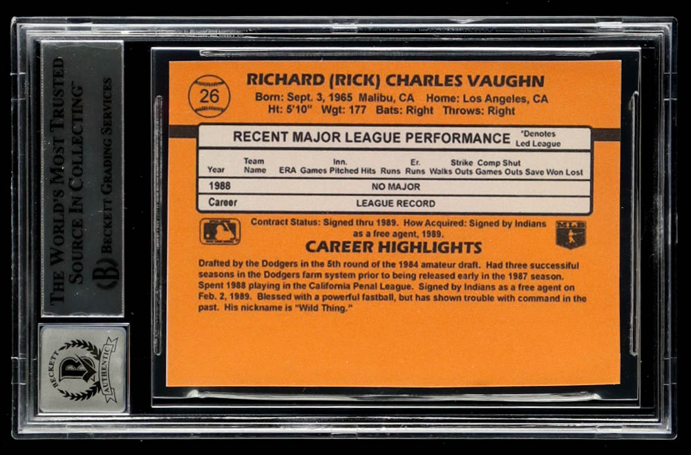 Charlie Sheen Signed Sticker On "Major League" Trading Card (BGS ...