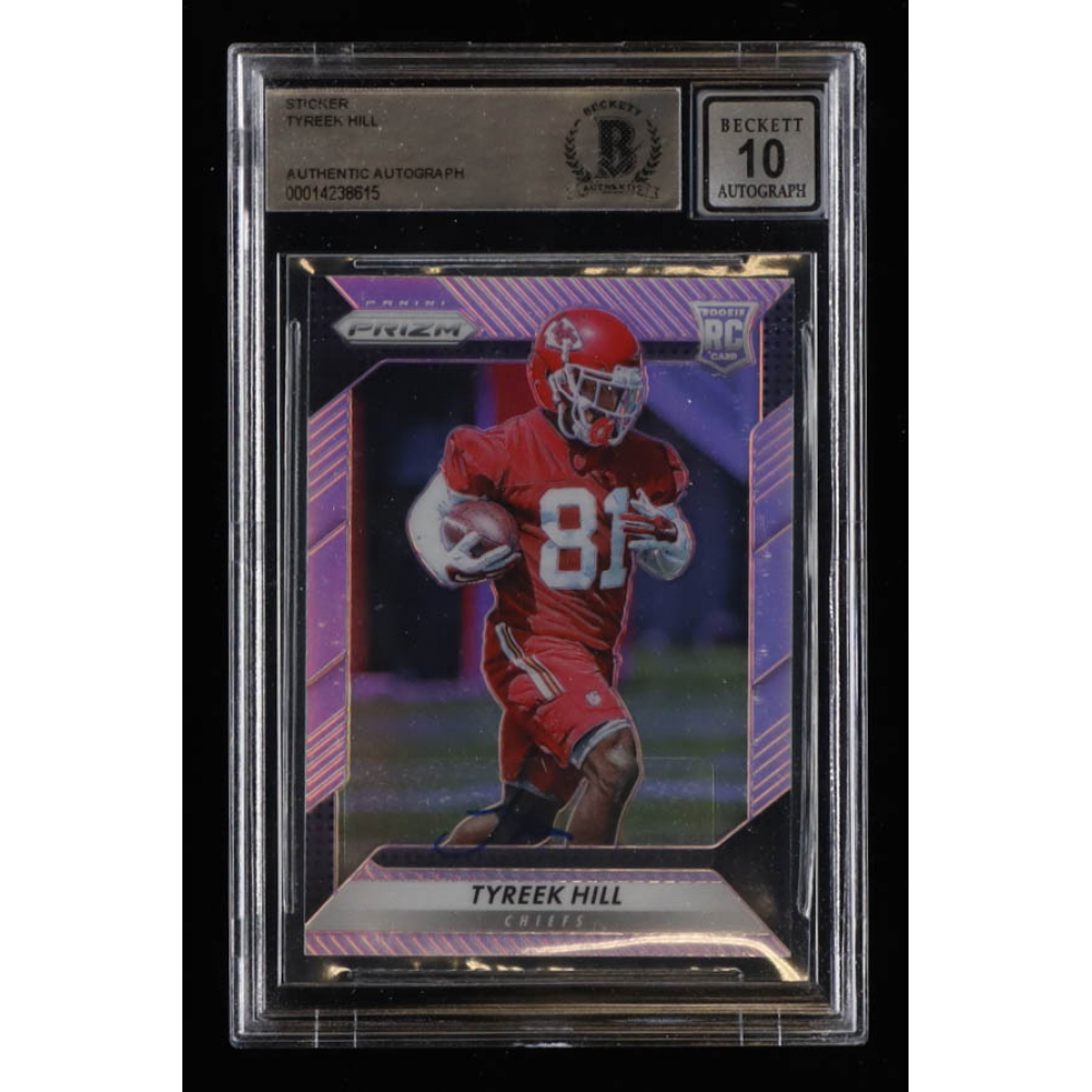 Tyreek Hill Signed Sticker on 2016 Panini Prizm #296 RC (BGS ...