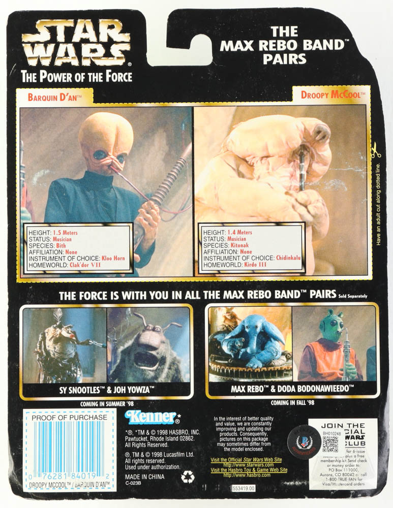 Don Bies & Deep Roy Signed "STAR WARS: The Power Of The Force" Max Rebo ...