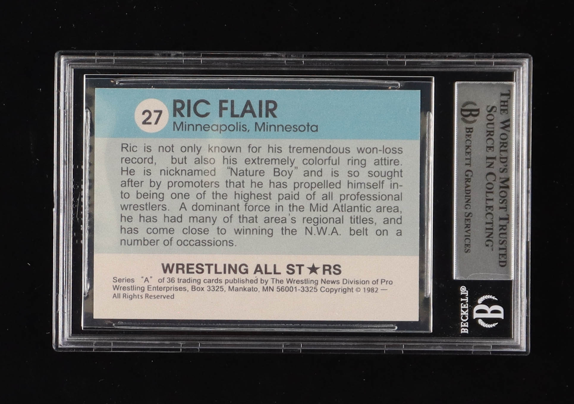 Ric Flair Signed Sticker on 1982 PWE Wrestling All-Stars Series A #27 ...
