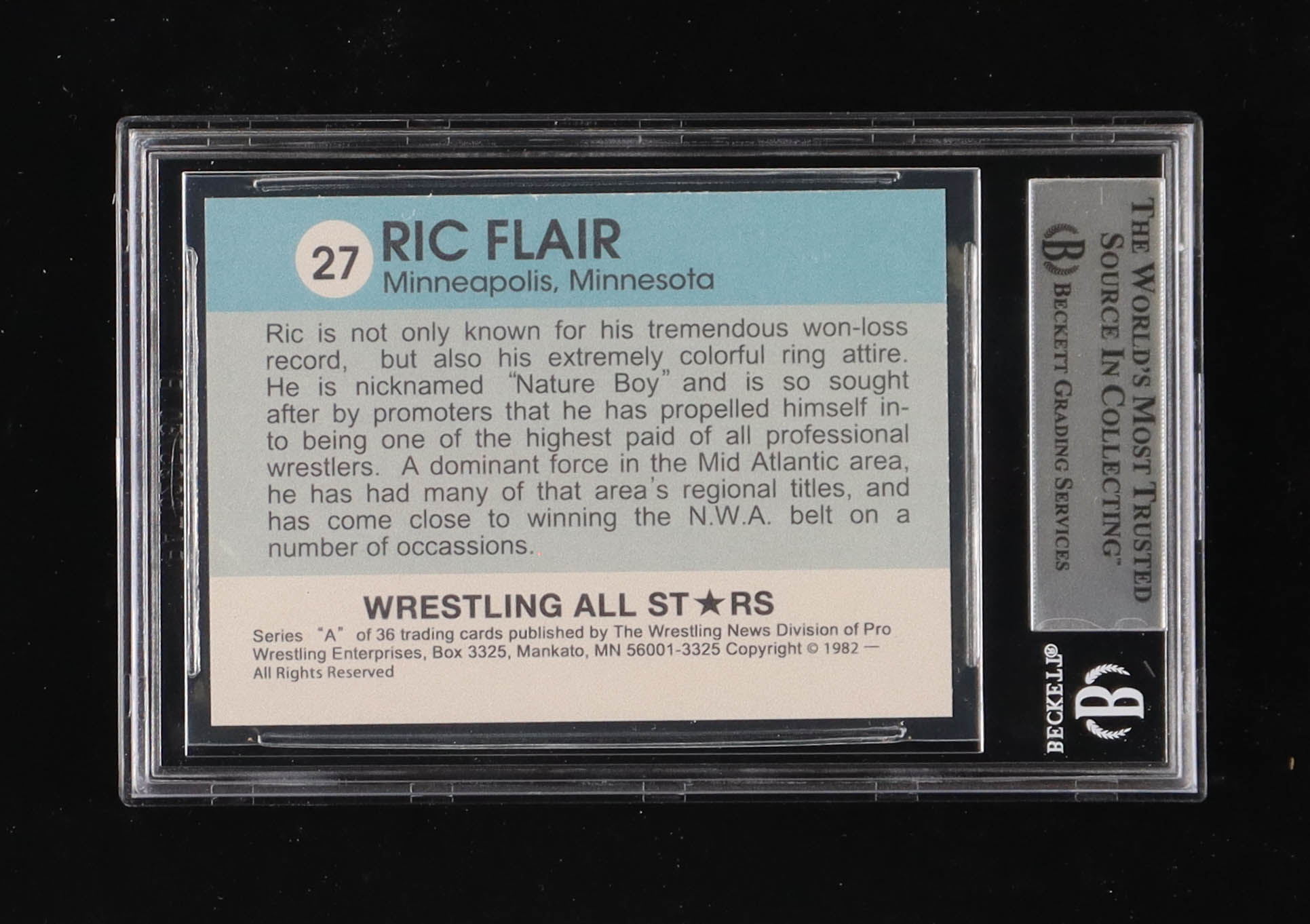Ric Flair Signed Sticker on 1982 PWE Wrestling All-Stars Series A #27 ...