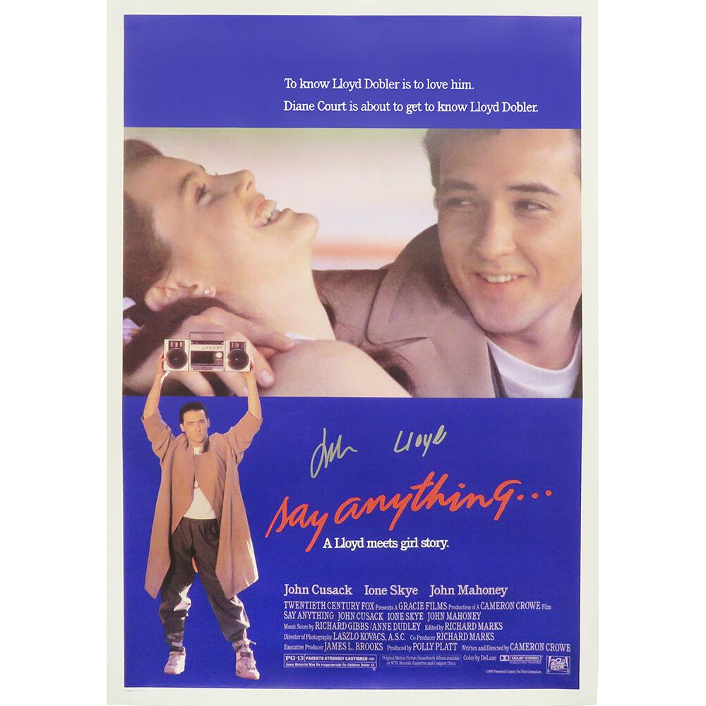 John Cusack Signed "Say Anything" 27x40 Movie Poster Inscribed "Lloyd ...