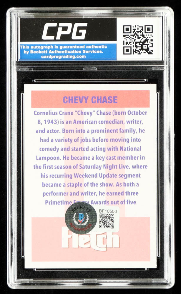 Chevy Chase Signed "Fletch" Custom Trading Card (CPG & Beckett ...