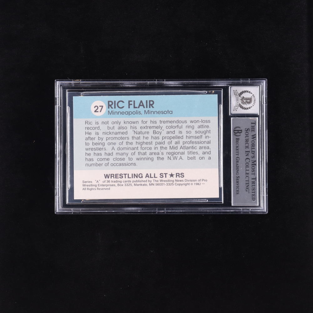 Ric Flair Signed Sticker on 1982 Wrestling All Stars Reprint Trading ...
