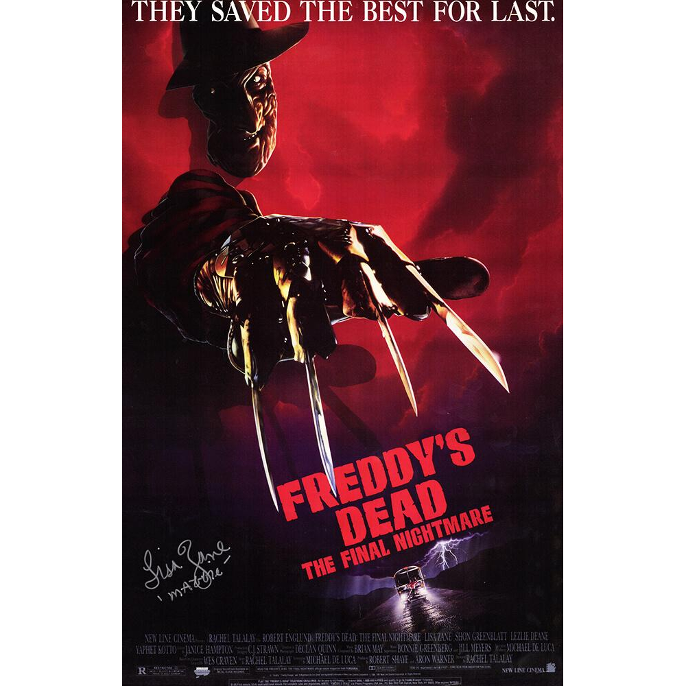 Lisa Zane Signed "Freddy's Dead: The Final Nightmare" 11x17 Movie ...