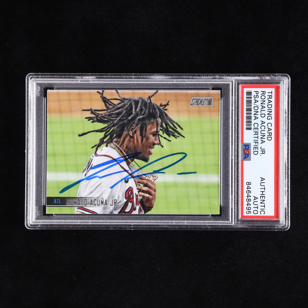Ronald Acuna Jr. Signed 2021 Stadium Club Chrome #57 (PSA) | Pristine ...