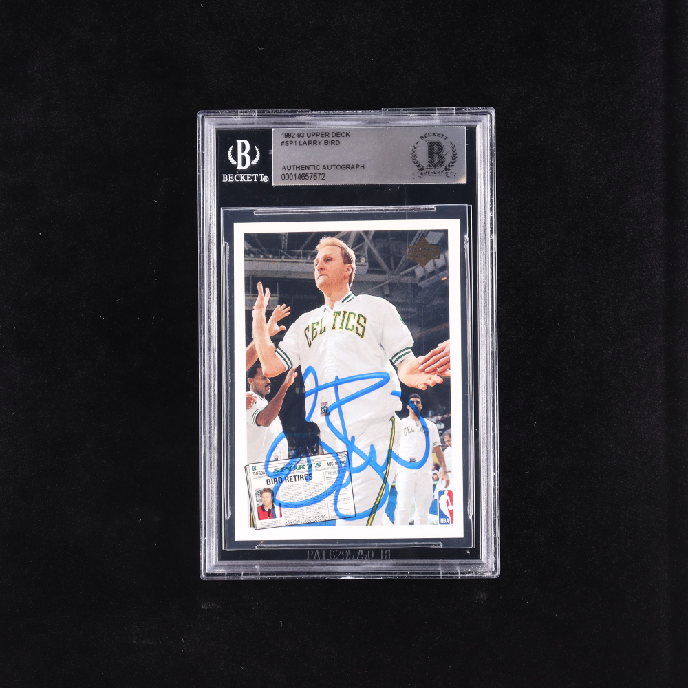 Larry Bird Signed Larry Bird / Magic Johnson Retirement 1992-93 Upper ...