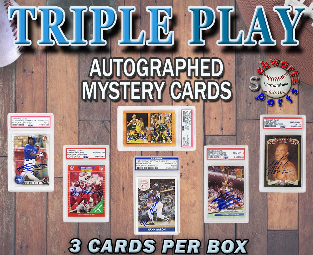 Schwartz Sports Triple Play Autographed Sports Card Mystery Box ...