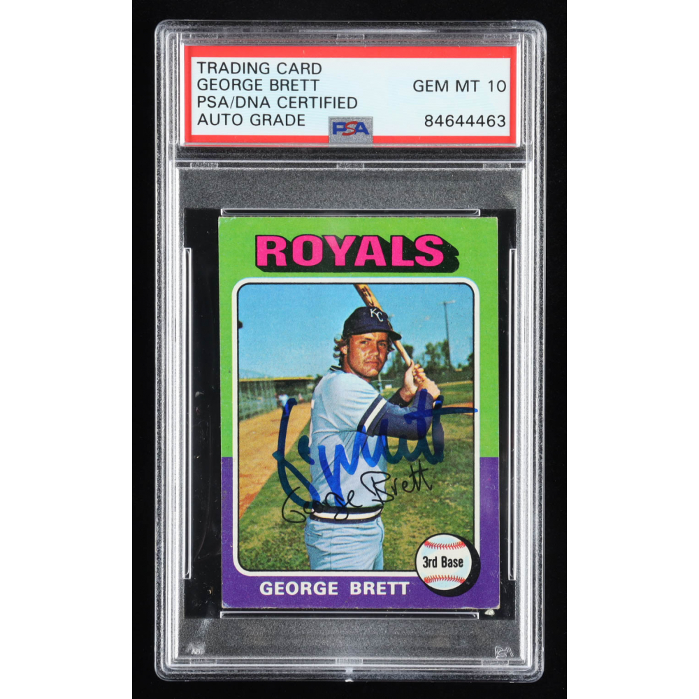 George Brett Signed 1975 Topps #228 RC (PSA 10) | Pristine Auction