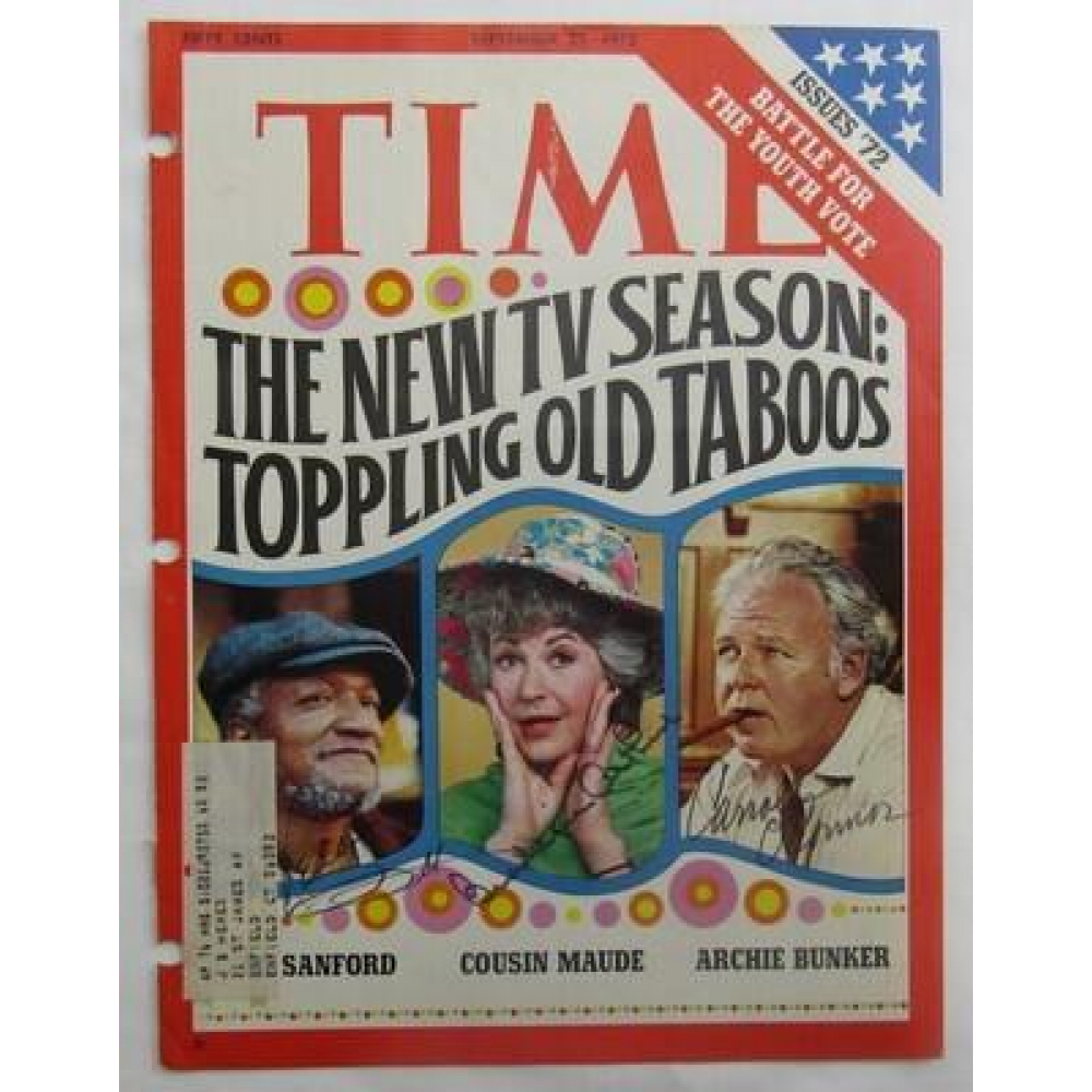 Redd Foxx, Bea Arthur & Carroll O'Connor Signed 1972 Time Magazine (JSA) | Pristine Auction