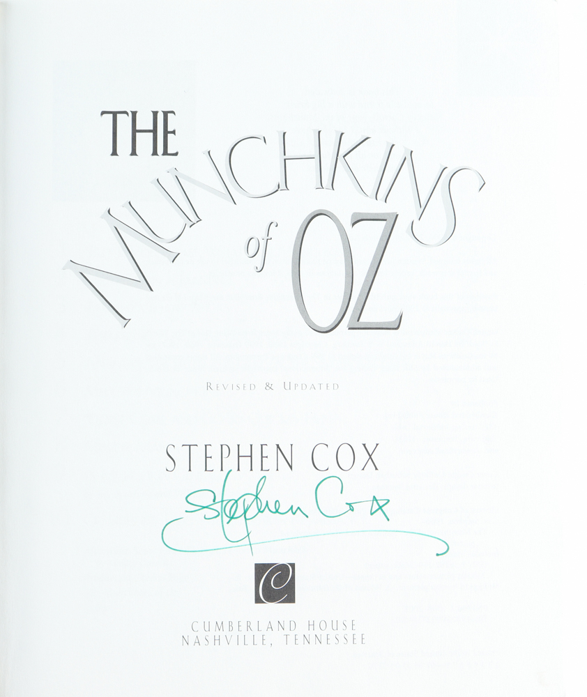 Mickey Carroll, Jerry Marren & Stephen Cox Signed "The Munchkins of Oz ...