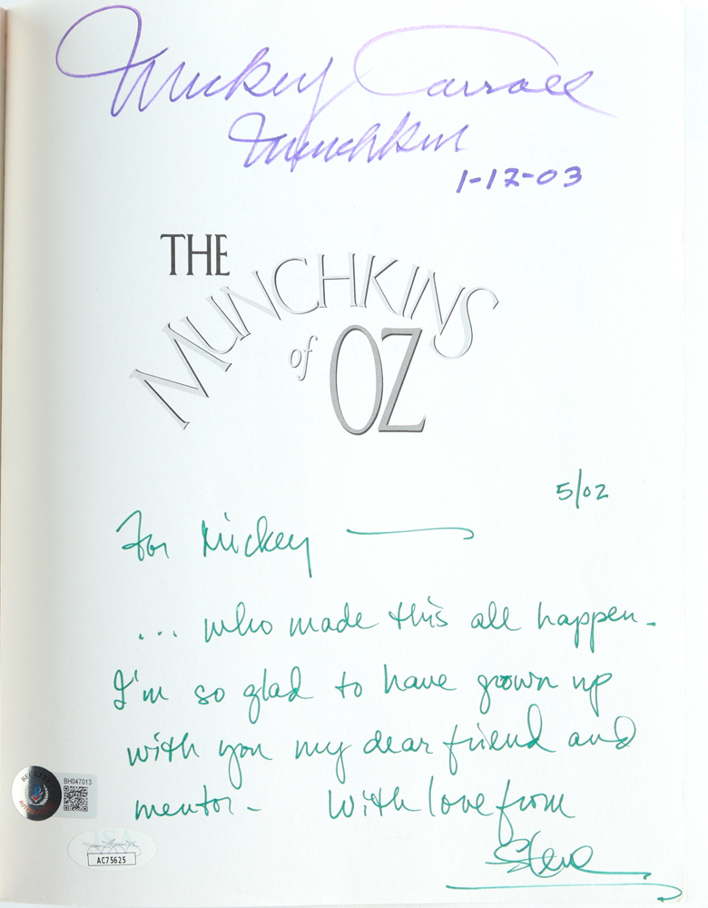 Mickey Carroll, Jerry Marren & Stephen Cox Signed "The Munchkins of Oz ...