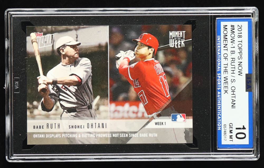 Babe Ruth / Shohei Ohtani 2018 Topps Now Moment of the Week #MOW1 (ISA ...