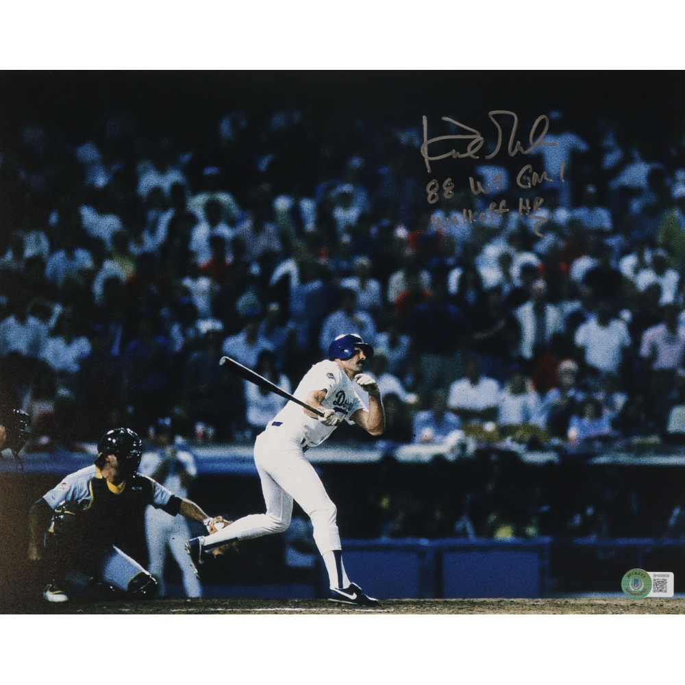 Kirk Gibson Signed Dodgers 11x14 Photo Inscribed "83 WS Gml" & "Walkoff ...