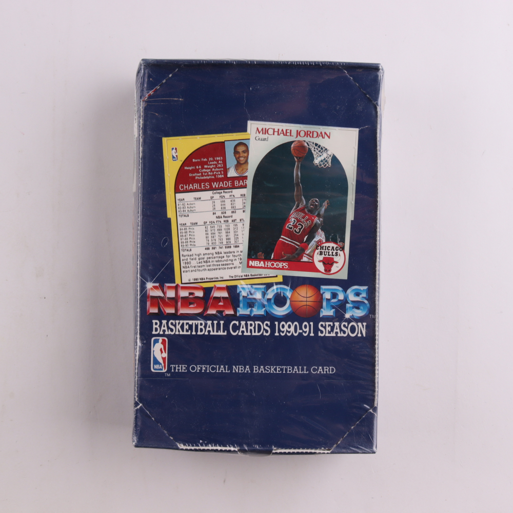 1990-91 NBA Hoops Basketball Factory Sealed Hobby Box with (36) Packs ...
