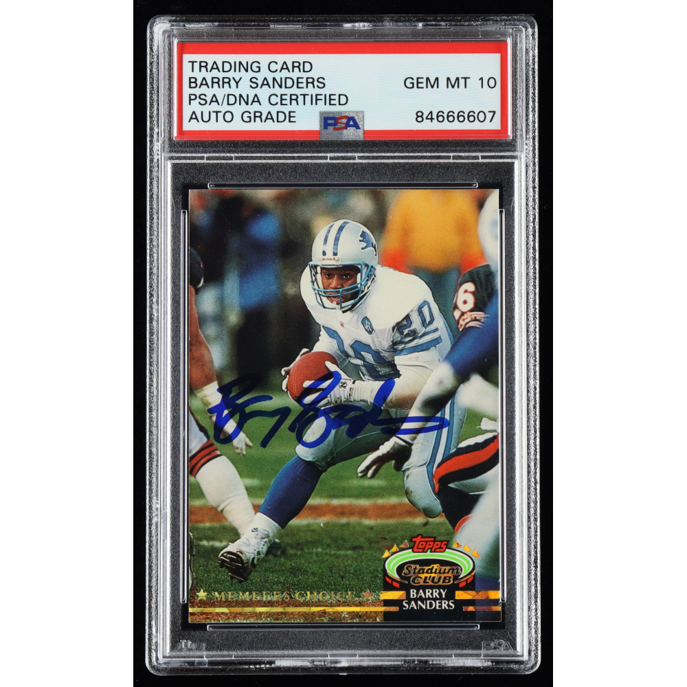 Barry Sanders Signed 1992 Stadium Club #301 MC (PSA) | Pristine Auction