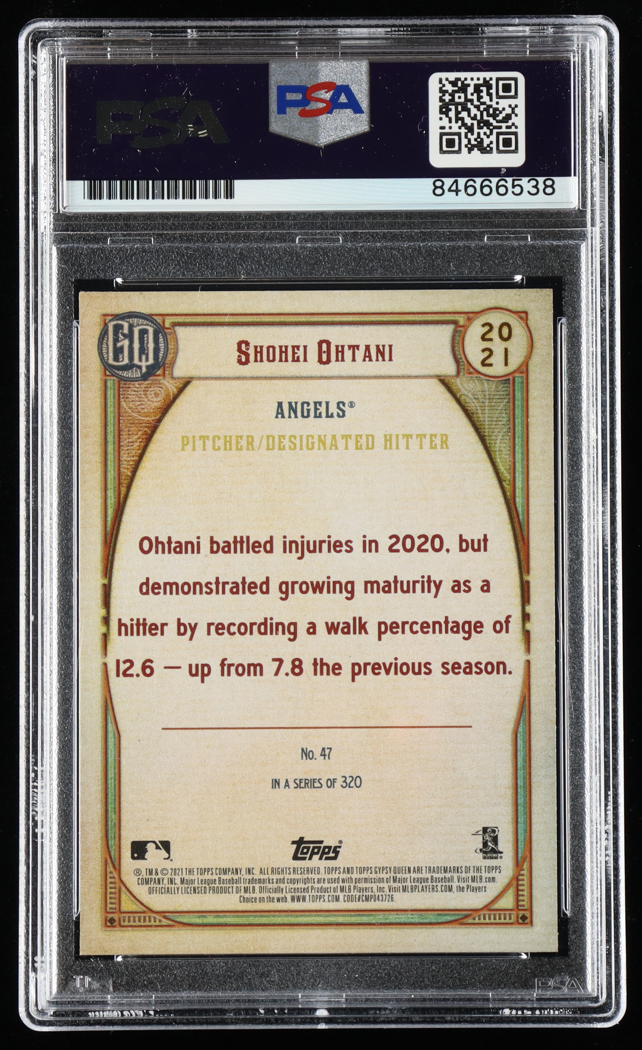 Shohei Ohtani Signed 2021 Topps Gypsy Queen #47 (PSA) | Pristine Auction