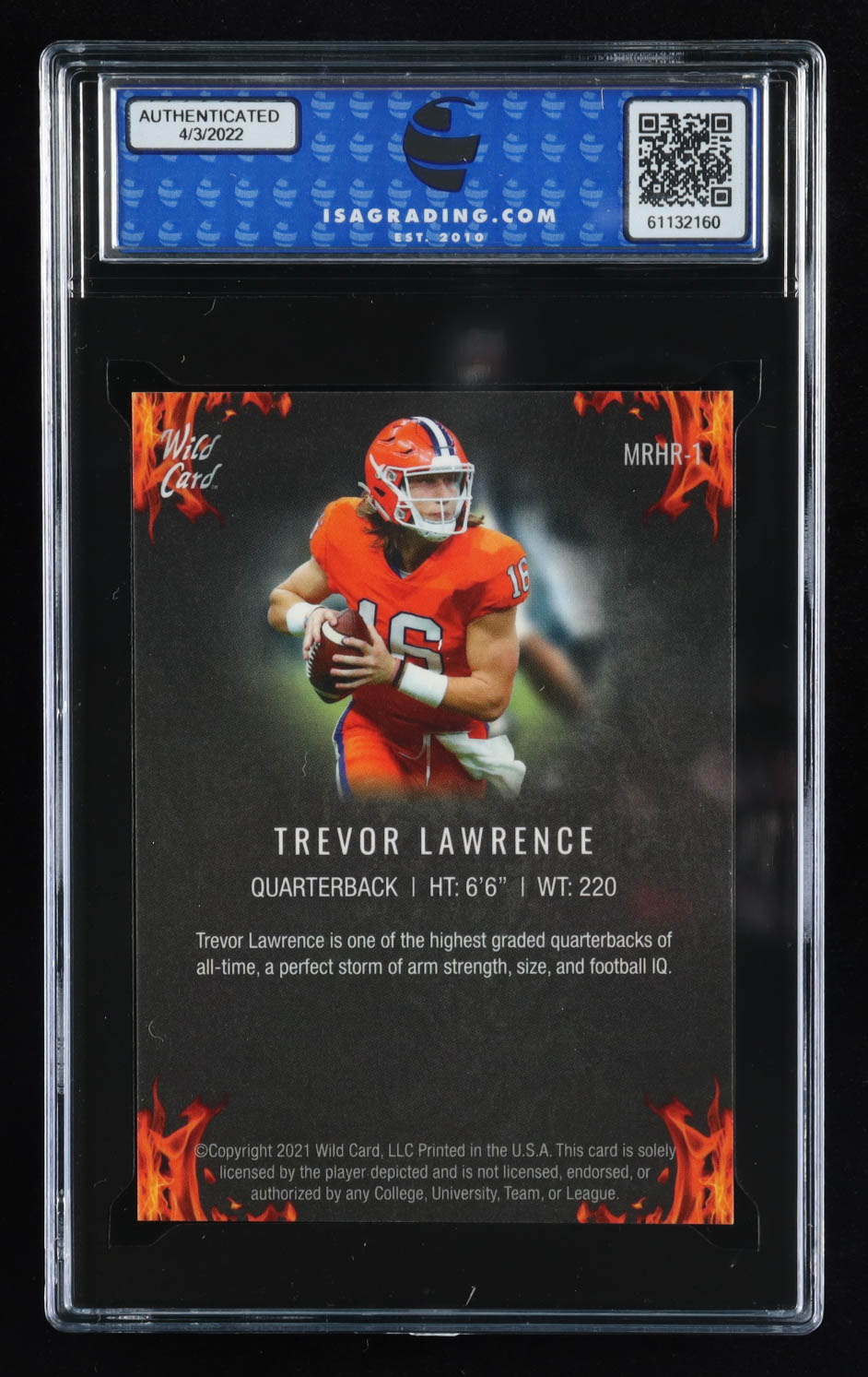 Trevor Lawrence 2021 Wild Card Matte Black Retail #MBC1 (ISA 10 ...