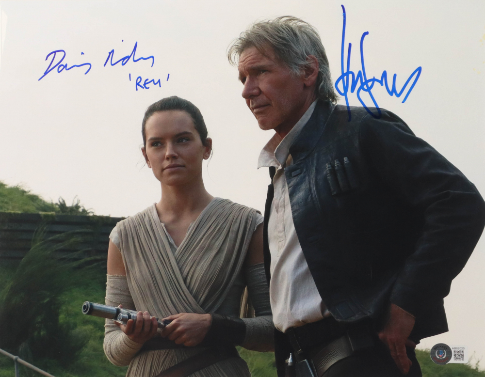 Harrison Ford & Daisy Ridley Signed "Star Wars: The Force Awakens ...