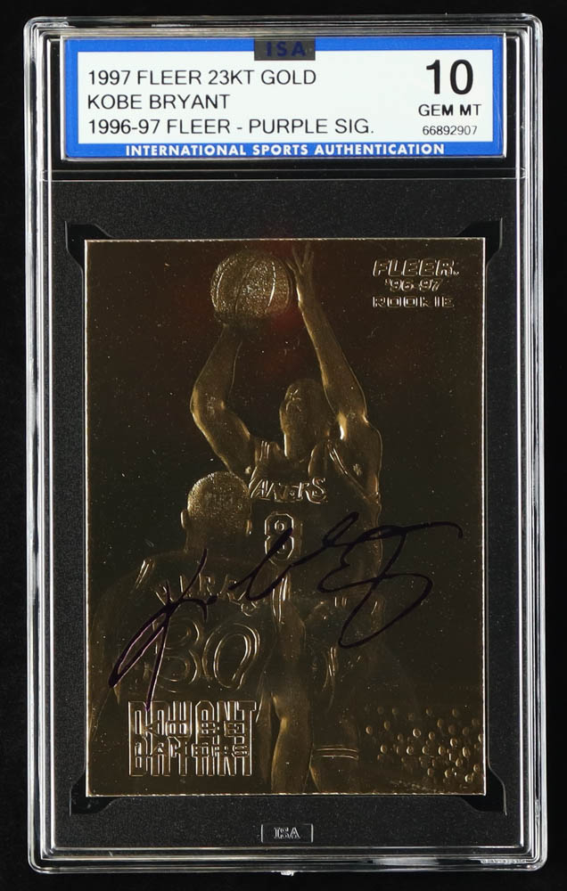 Kobe Bryant 1997 Fleer 23KT Gold Trading Card #43,803 (ISA 10 ...
