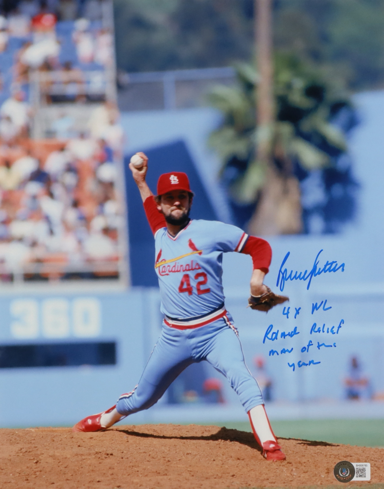 Bruce Sutter Signed Cardinals 11x14 Photo with Multiple Career Stat ...