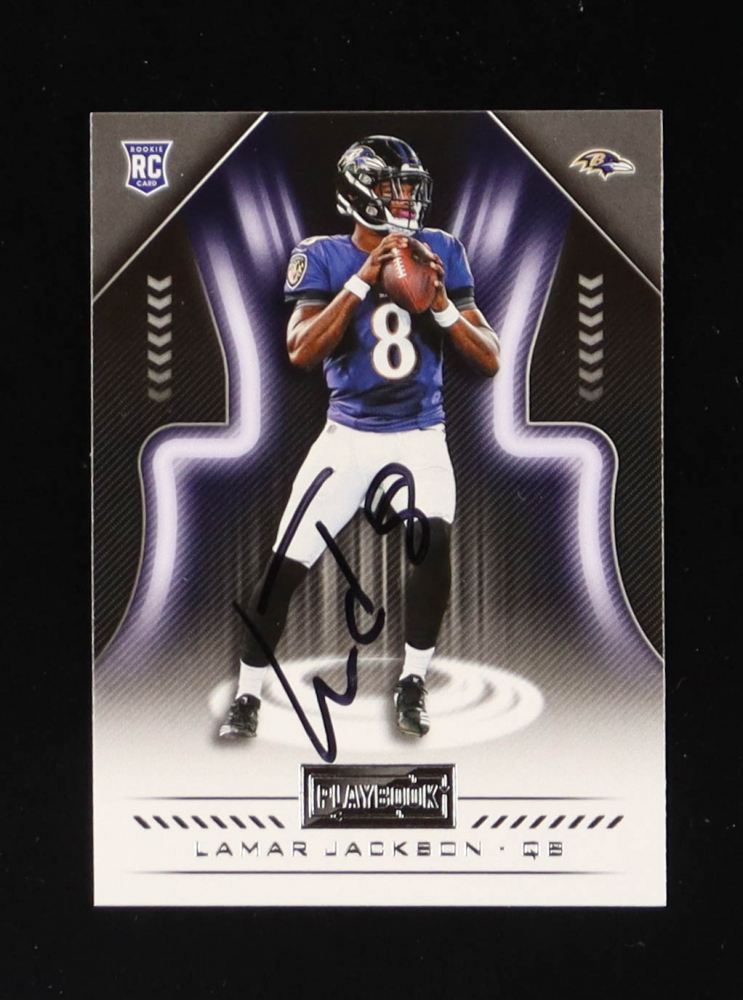Lamar Jackson Signed 2018 Panini Playbook #148 RC (JSA) | Pristine Auction