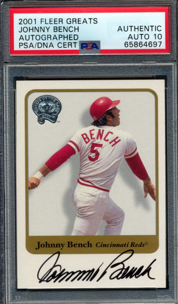 Johnny Bench Signed 2001 Greats of the Game #107 (PSA) | Pristine Auction