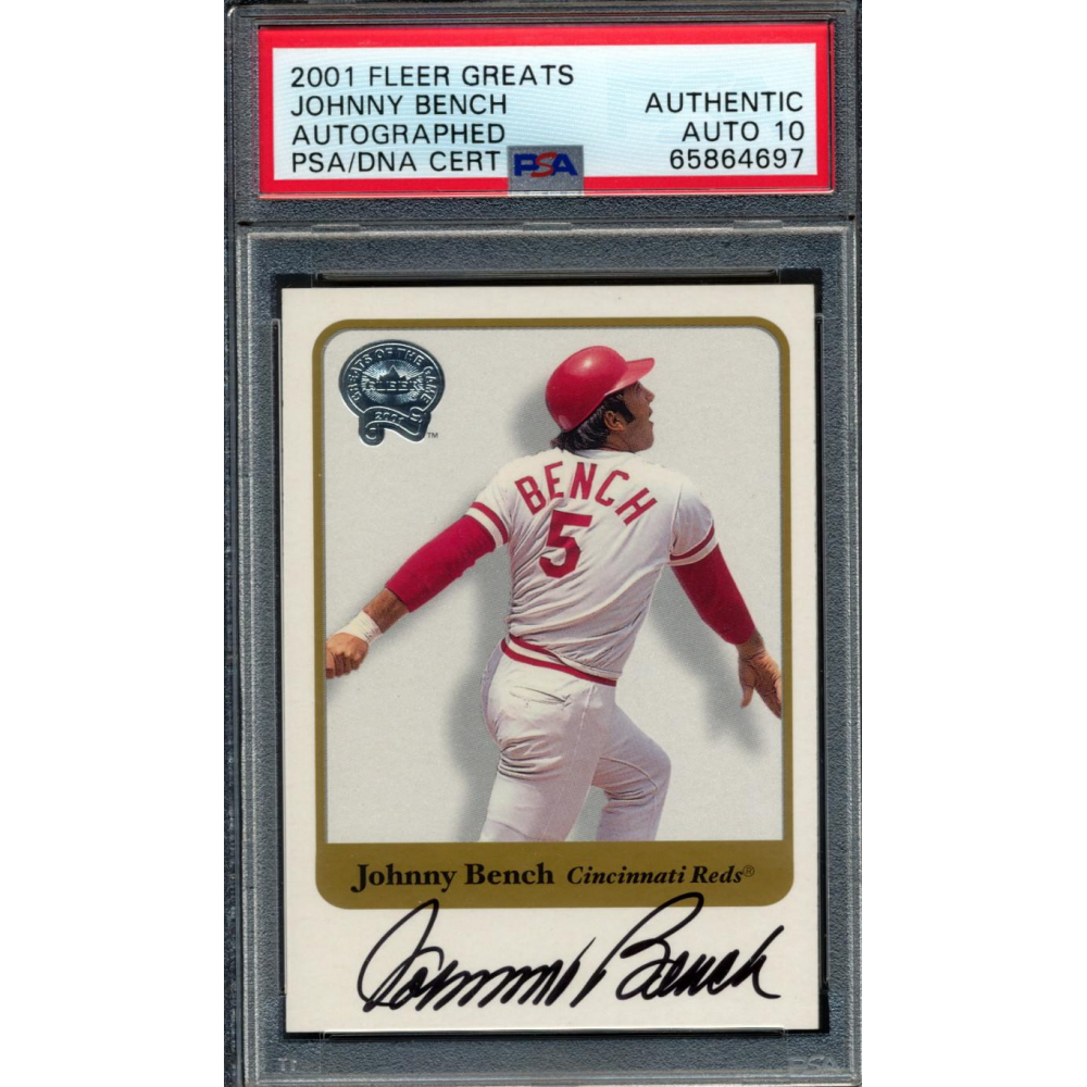 Johnny Bench Signed 2001 Greats of the Game #107 (PSA) | Pristine Auction