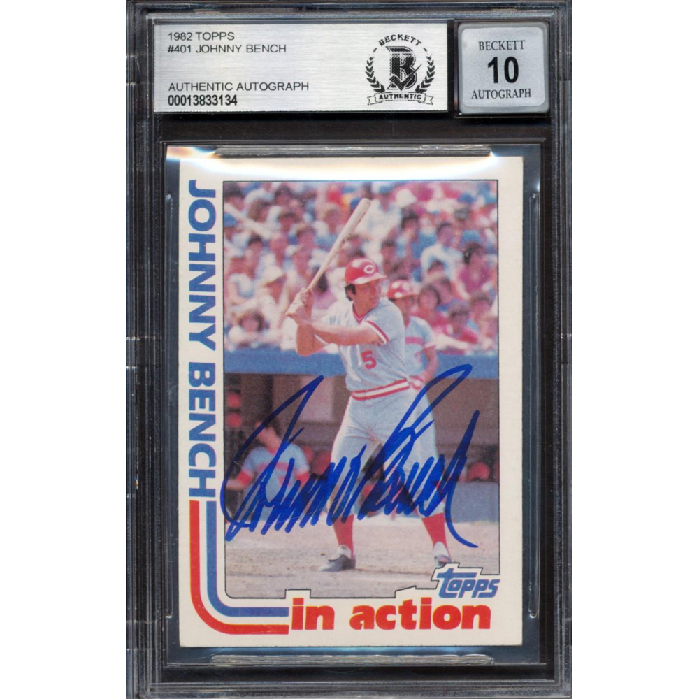 Johnny Bench Signed 1982 Topps #401 IA (BGS) | Pristine Auction