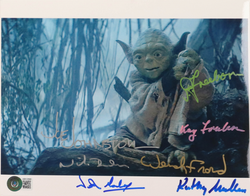 "Star Wars: Yoda" 8x10 Photo Signed By (7) with Joe Johnston, Stuart ...