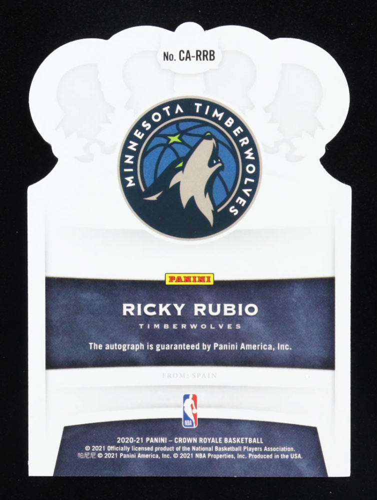 Ricky Rubio 2020-21 Crown Royale Crown Autographs Bronze #11 | Pristine ...