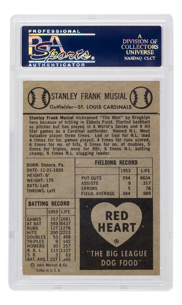 Stan Musial 1954 Red Heart #23 SP (PSA 5) | Pristine Auction