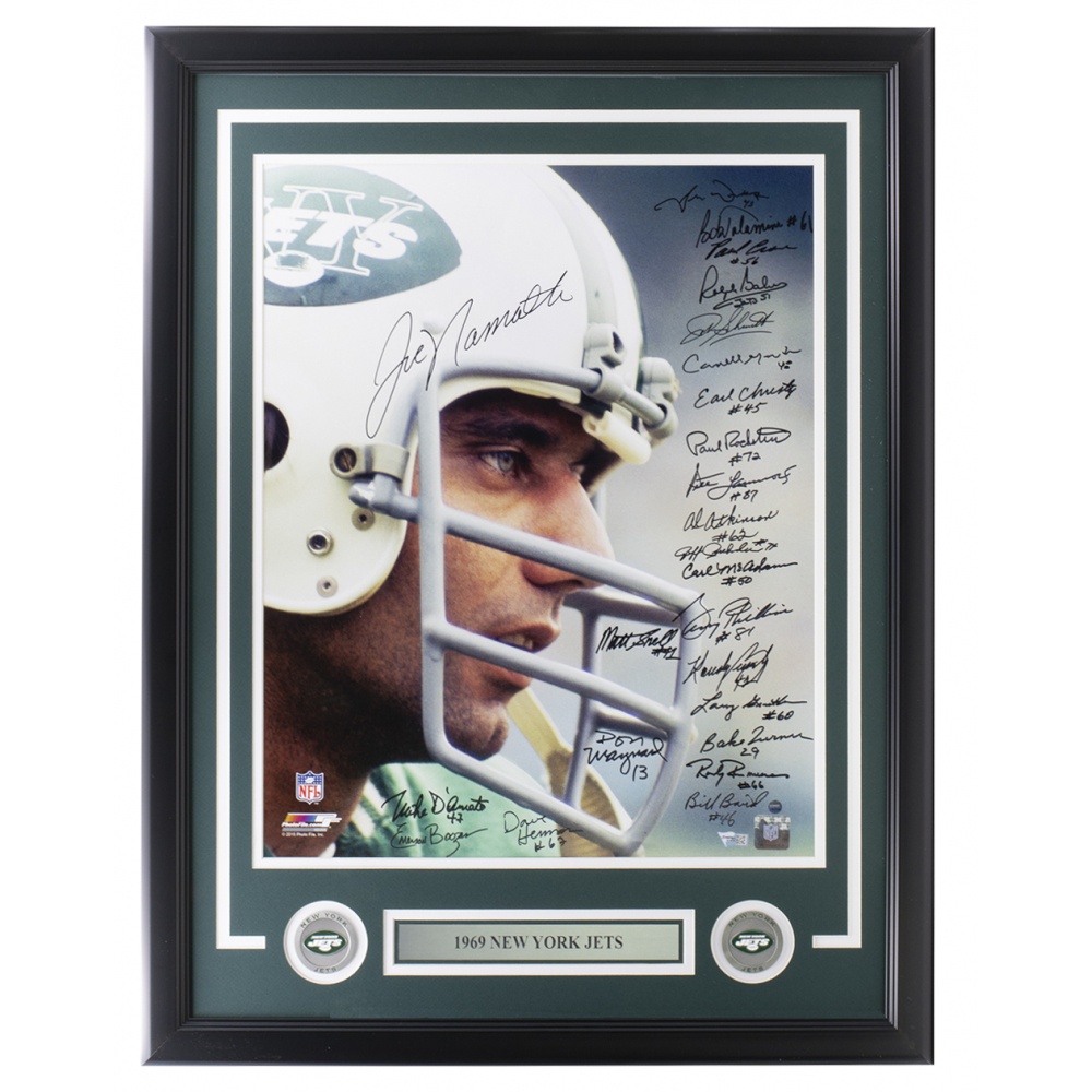 1969 Jets Custom Framed Photo Display Team-Signed by (24) with Joe ...