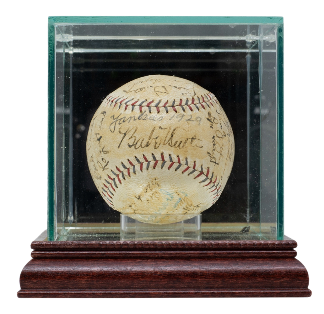 1929 Yankees OAL Baseball Team-Signed by (25) with Babe Ruth, Lou ...