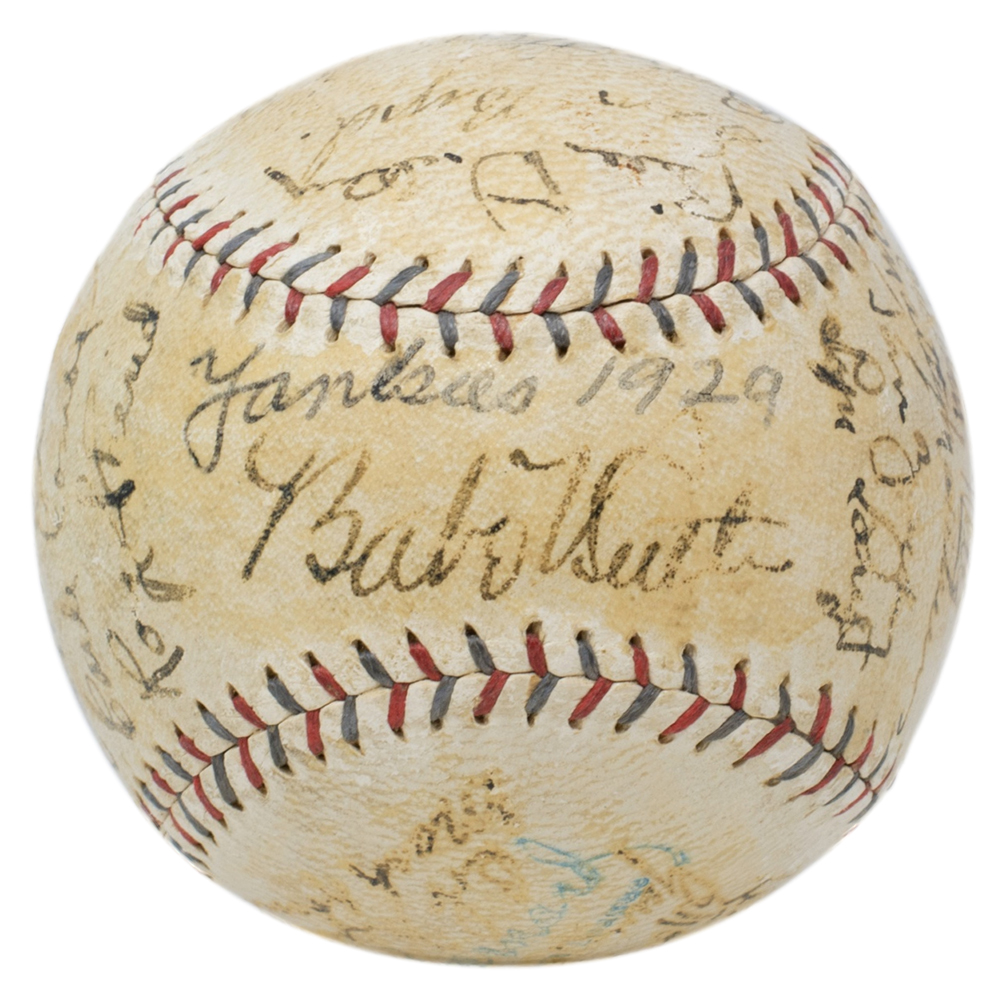 1929 Yankees OAL Baseball Team-Signed by (25) with Babe Ruth, Lou ...