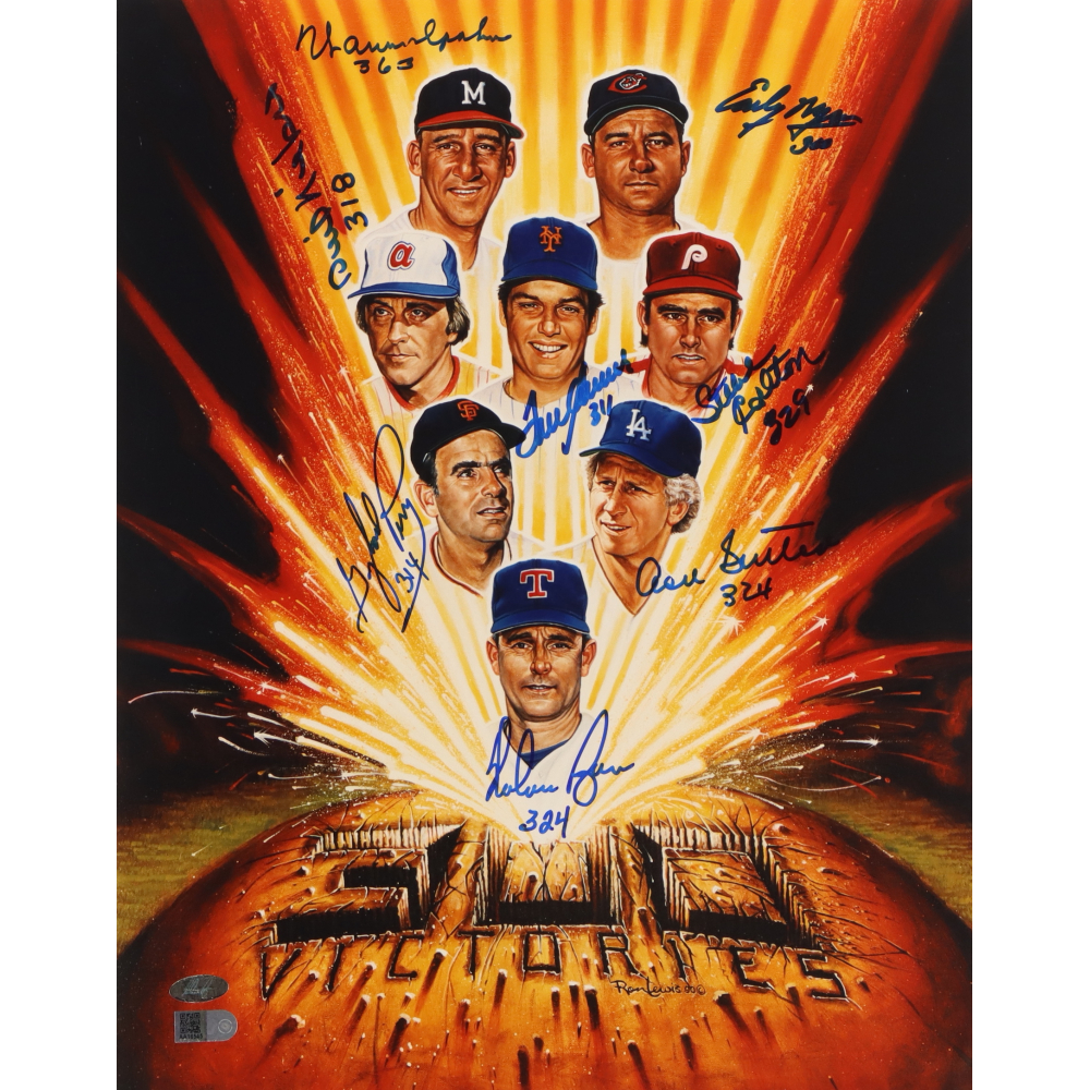 300 Wins 11x14 Photo Signed by (8) with Nolan Ryan, Steve Carlton ...