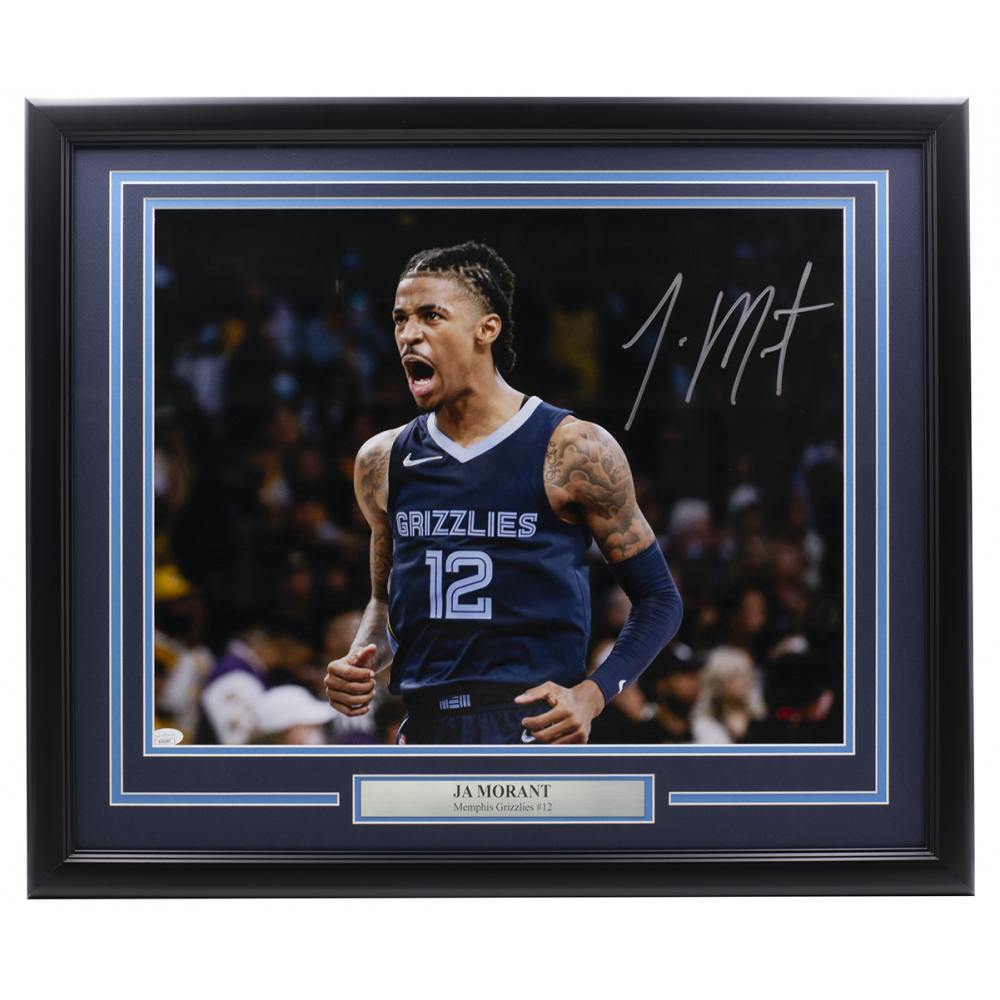 Ja Morant Signed Grizzlies Custom Framed Photo Display (JSA) | Pristine ...