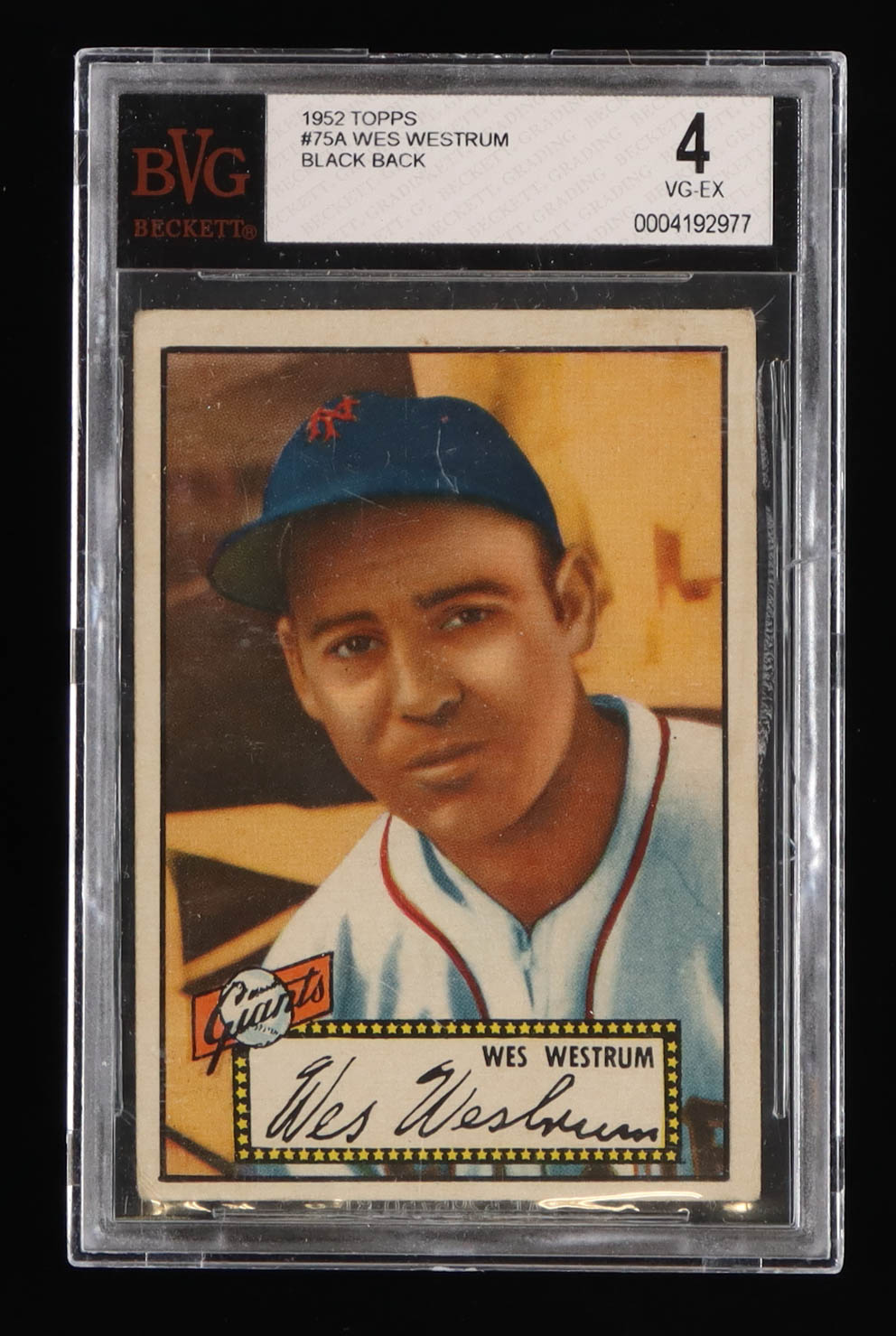 Wes Westrum 1952 Topps #75A Black (BVG 4) | Pristine Auction