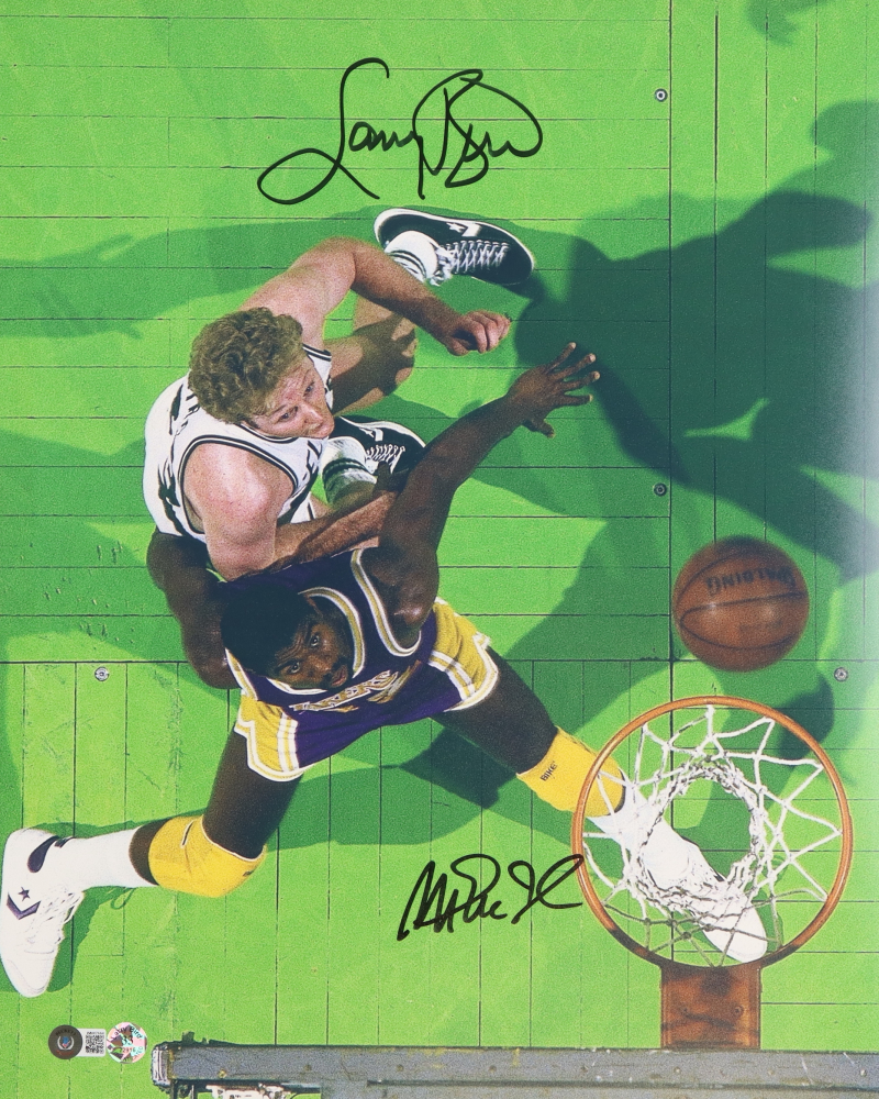 Larry Bird & Magic Johnson Signed 16x20 Photo (Beckett & Bird) | Pristine Auction