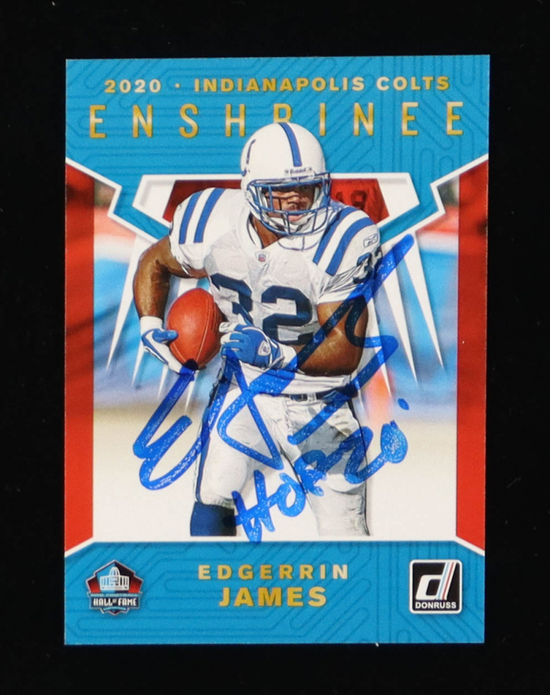 Edgerrin James Signed 2020 Panini Hall Of Fame Card Inscribed "HOF 20 ...
