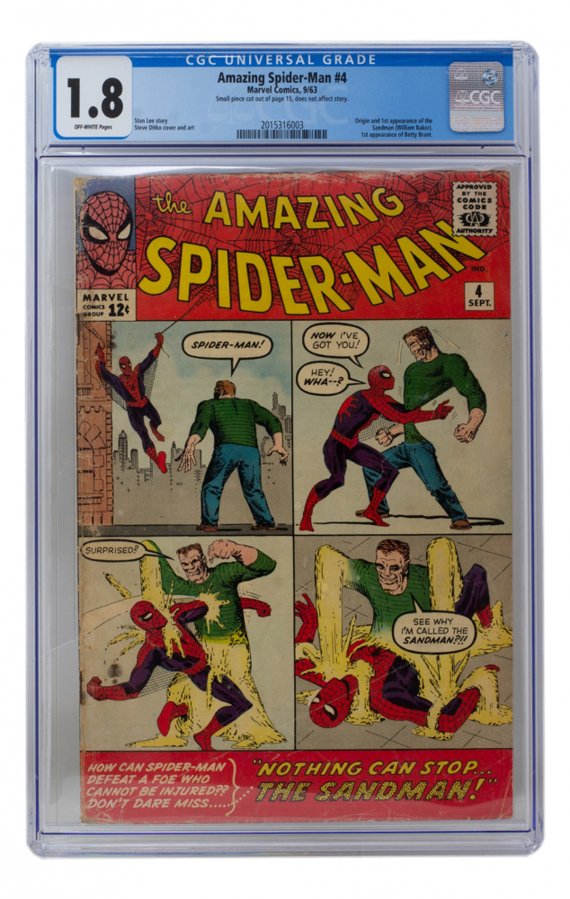 1963 "The Amazing Spider-Man" Issue #4 Marvel Comic Book (CGC 1.8 ...