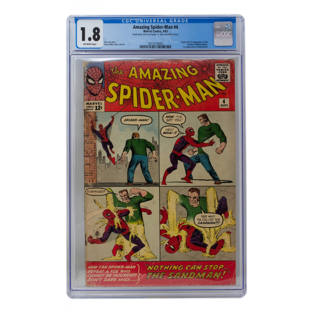 1963 "The Amazing Spider-Man" Issue #4 Marvel Comic Book (CGC 1.8 ...