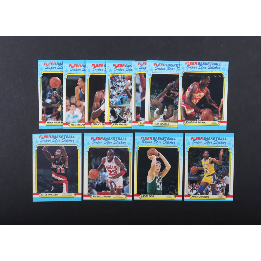 1988-89 Fleer Stickers Basketball Complete Set of (11) Cards with ...