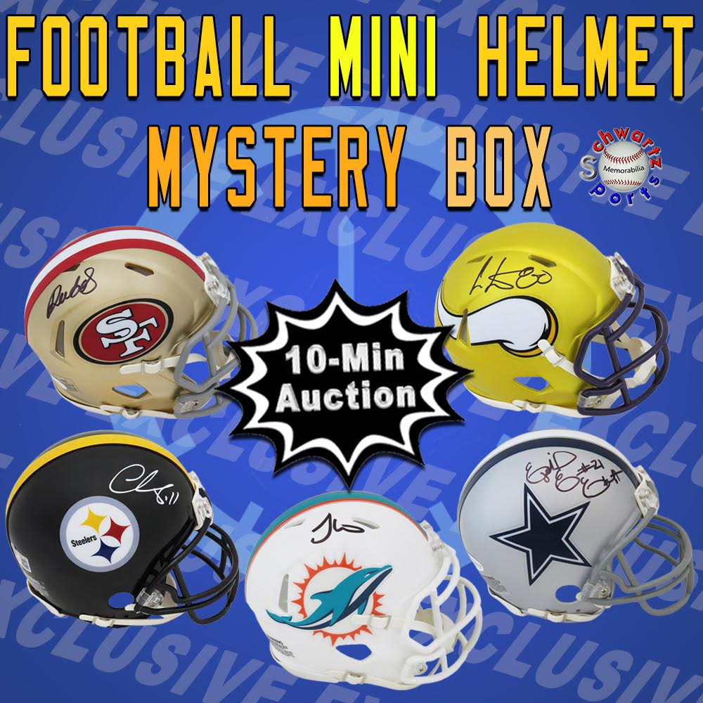 Schwartz Sports 10-Min Auction Football Mini Helmet Signed Mystery Box ...