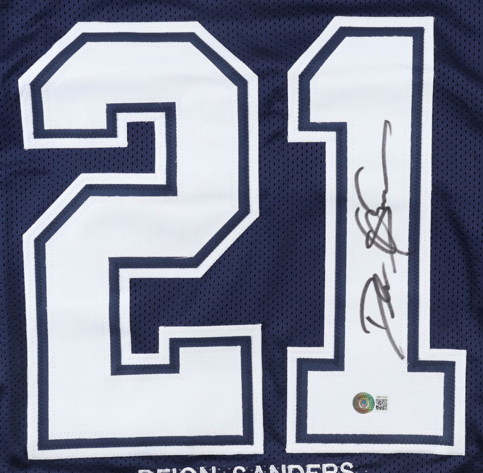 Deion Sanders Signed Career Highlight Stat Jersey (Beckett) | Pristine ...
