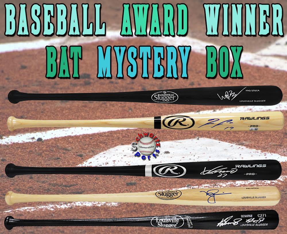 Schwartz Sports Baseball Award Winner Signed Full Size Bat Mystery Box ...
